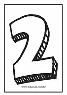 Número 2 para colorir | Educlub