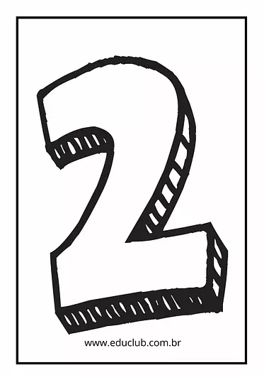 Número 2 para colorir | Educlub