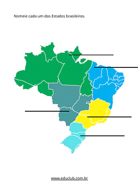 Mapa da Região Norte do Brasil para colorir | Educlub