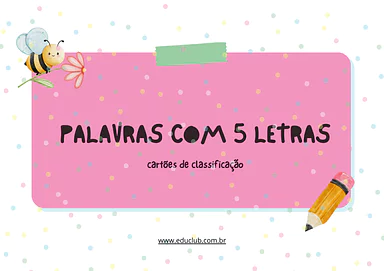 Palavras com 5 letras | Educlub